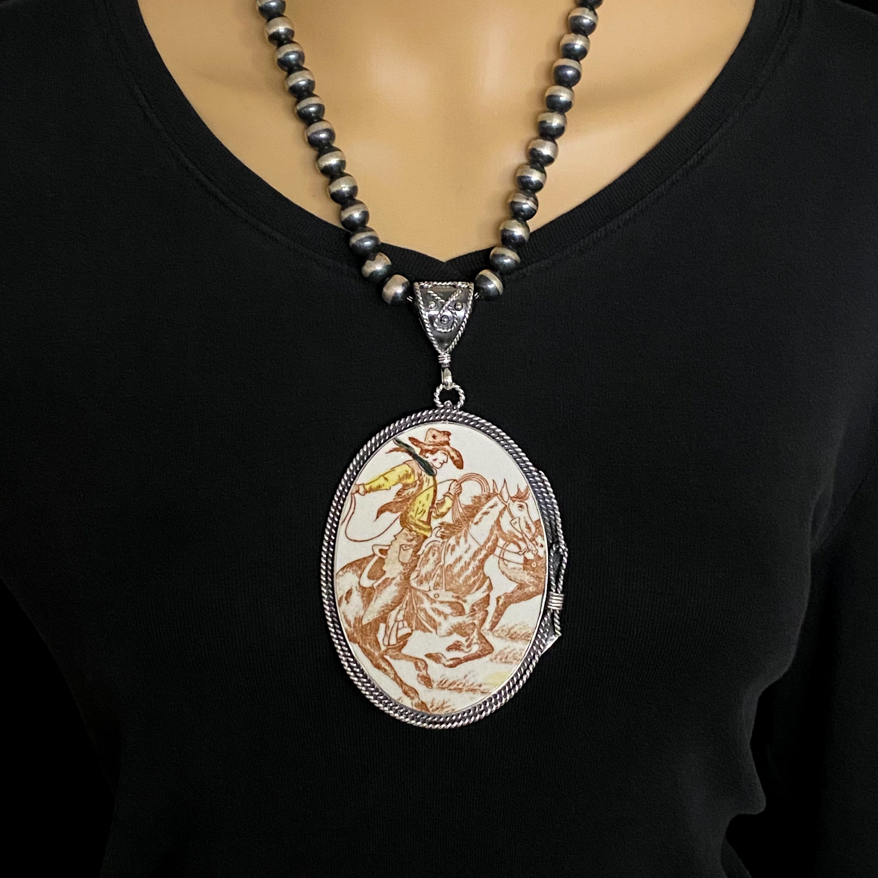 Cowboy Roping Pendant | WESTERN VINTAGE REVIVAL JEWELRY, LLC