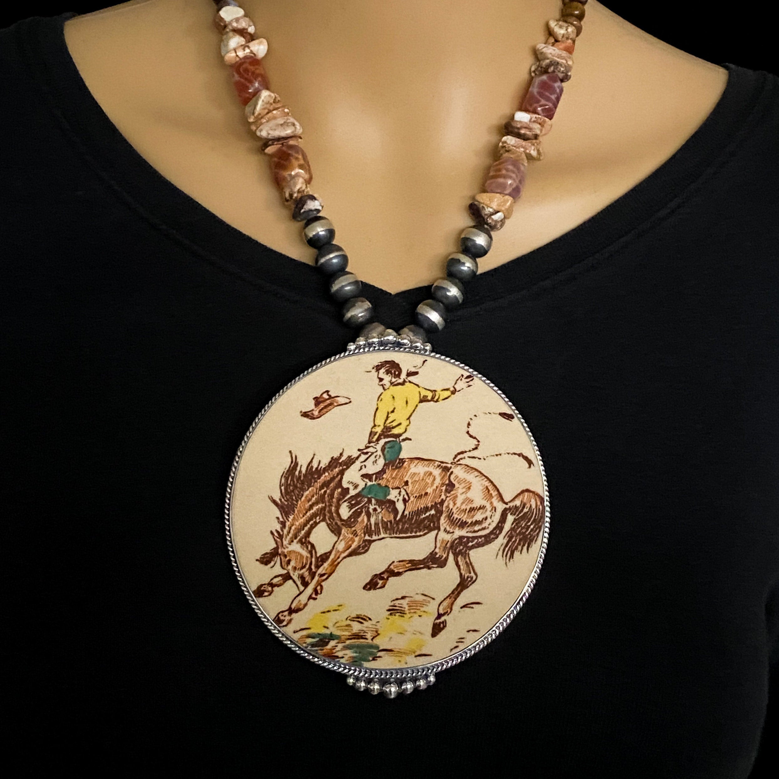 Westward Ho Bucking Bronc Cowboy Pendant | WESTERN VINTAGE REVIVAL ...